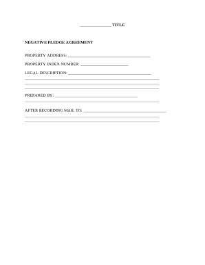 Negative Pledge Agreement Doc Template | pdfFiller