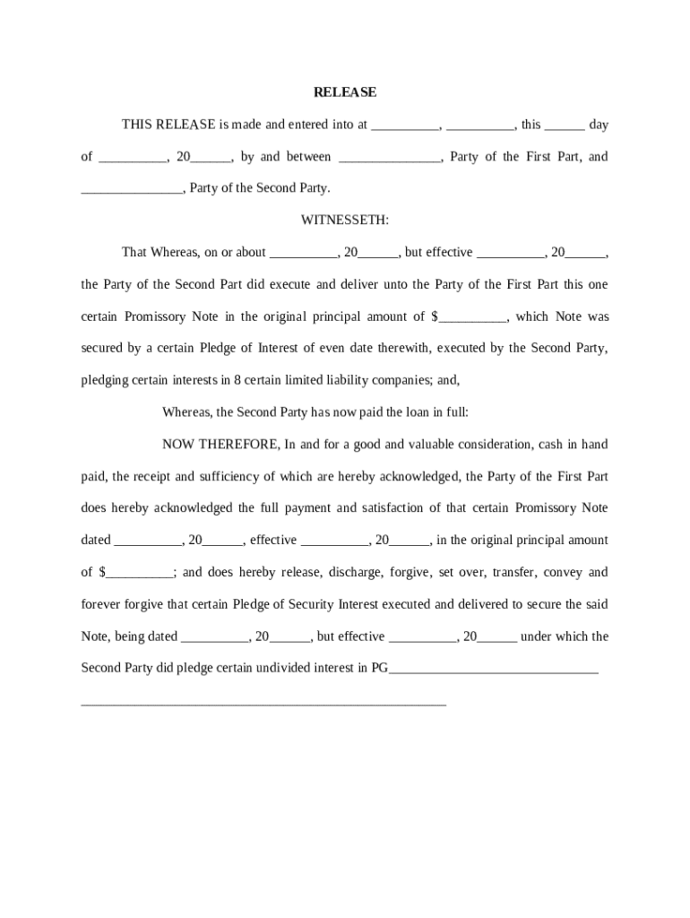 Release Doc Template | pdfFiller