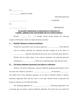 PLAINTIFF'S RESPONSE TO DEFENDANTS' MOTION TO Doc Template | pdfFiller