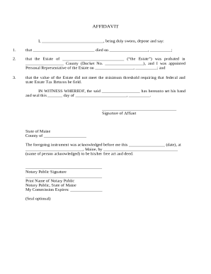 Affidavit Doc Template | pdfFiller