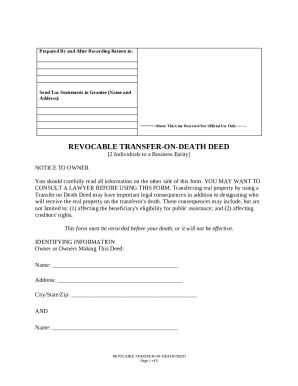 Revocable Transfer-on-death Deed Doc Template | pdfFiller