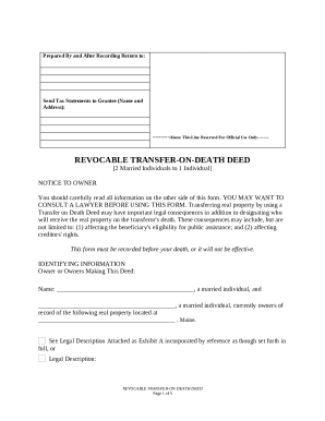 Revocable Transfer-on-death Deed Doc Template | pdfFiller
