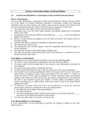 Advisory of Participant Rights and Responsibilities Doc Template ...