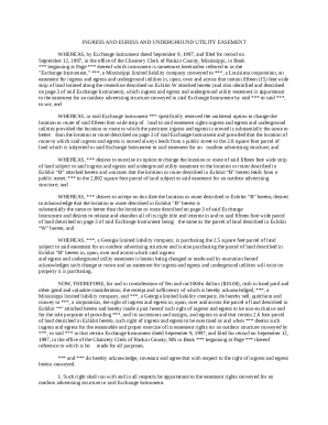 INGRESS AND EGRESS AND UNDERGROUND UTILITY EASEMENT Doc Template ...