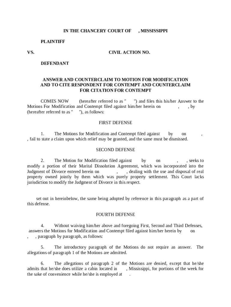 AND TO CITE RESPONDENT FOR CONTEMPT AND COUNTERCLAIM Doc Template | pdfFiller