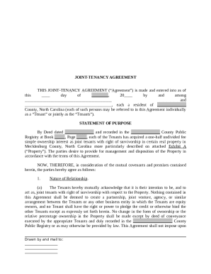 Joint-tenancy Agreement Doc Template | pdfFiller