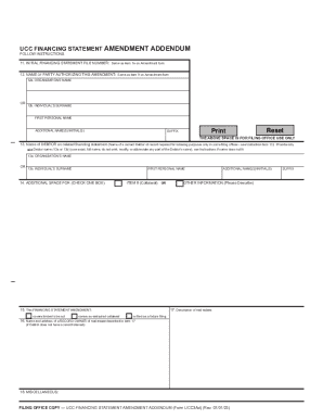 Fillable Online Ucc Financing Statement Amendment Addendum (form Ucc3ad ...
