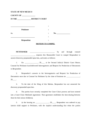 Motion to Compel Doc Template | pdfFiller