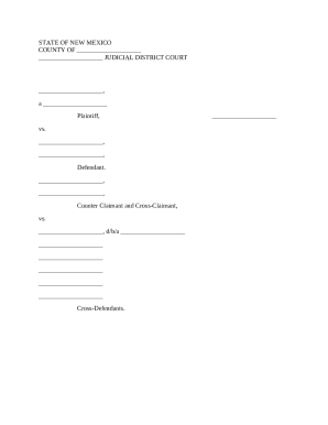 Counter Claimant and Cross-Claimant, Doc Template | pdfFiller