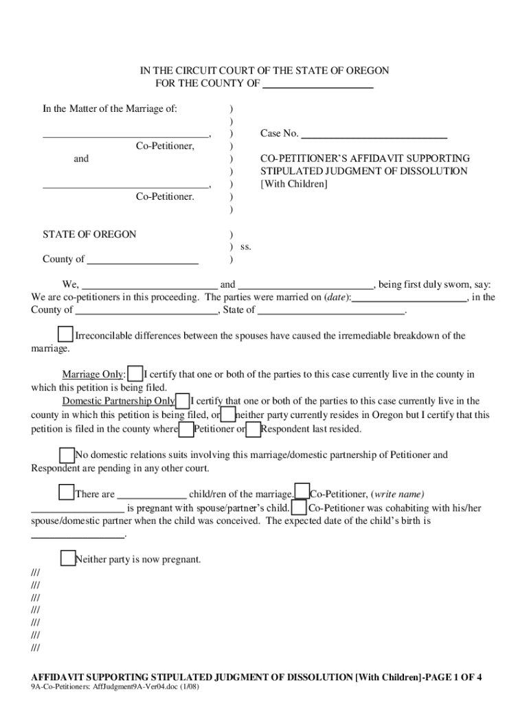 Fillable Online STIPULATED JUDGMENT OF DISSOLUTION Fax Email Print ...