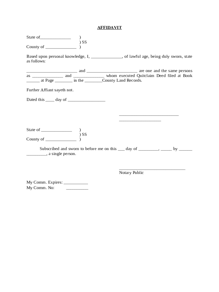 Affidavit Doc Template | pdfFiller