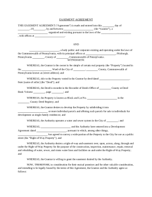 Easement Agreement Doc Template | pdfFiller