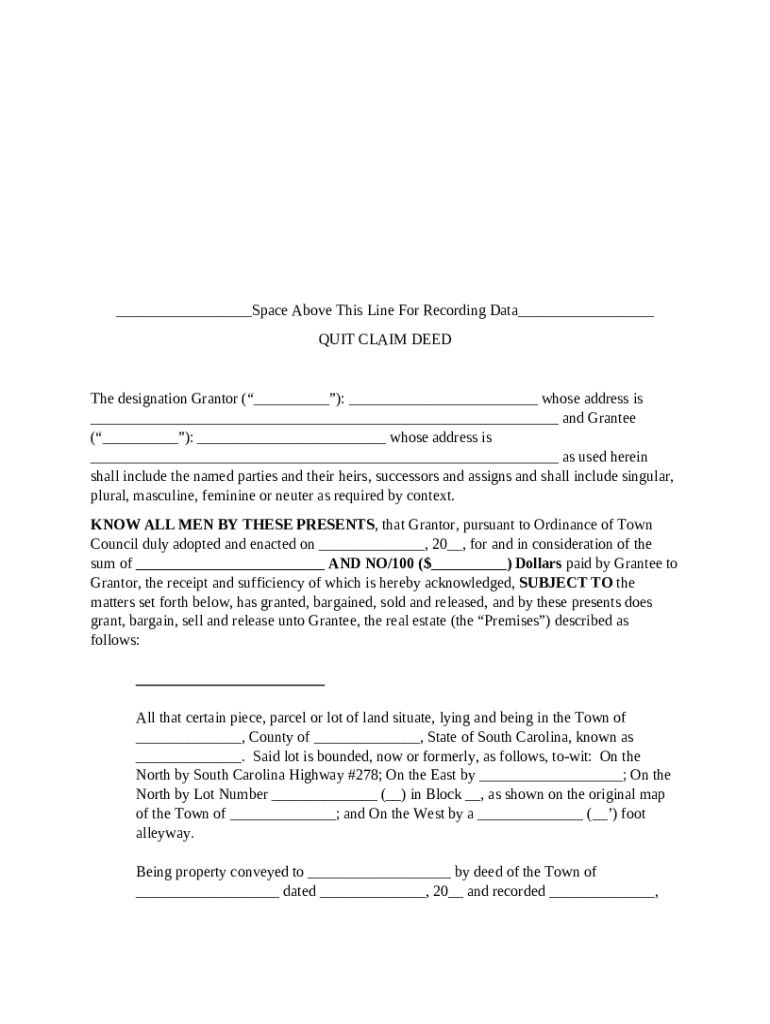Quit Claim Deed Doc Template | pdfFiller