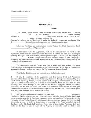 Timber Deed Doc Template | pdfFiller
