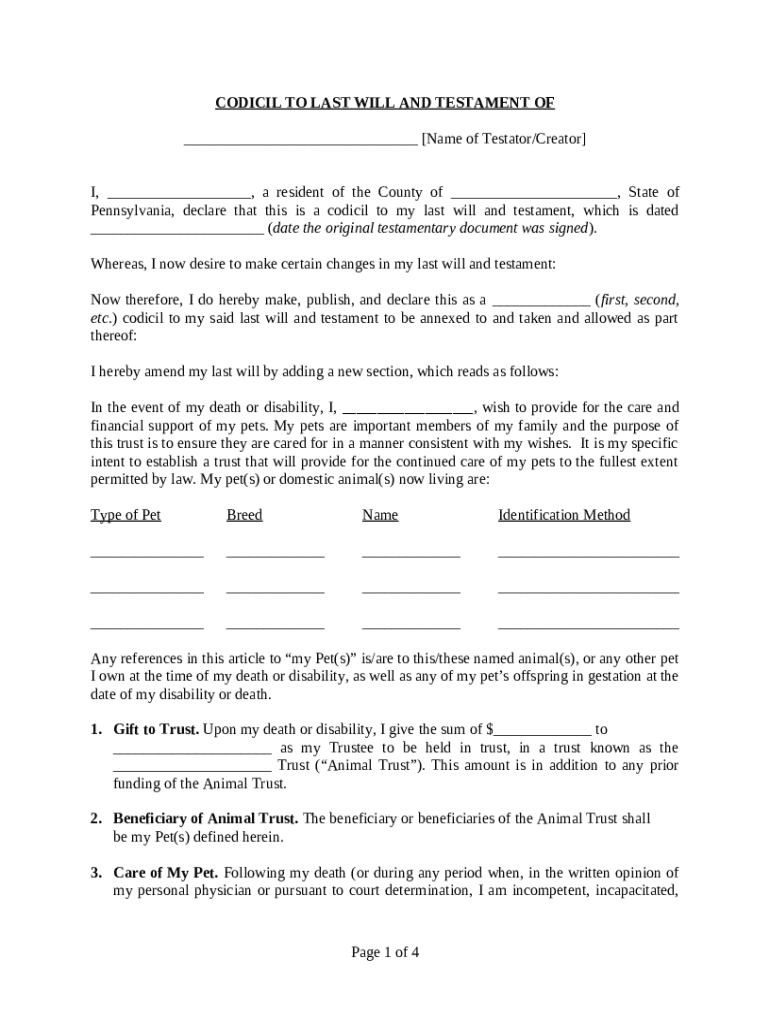 I, , a resident of the County of , State of Pennsylvania, declare that ...