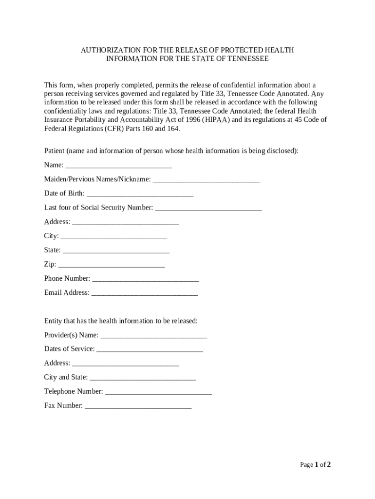 Authorization for the Release of Protected Health Ination Doc Template | pdfFiller