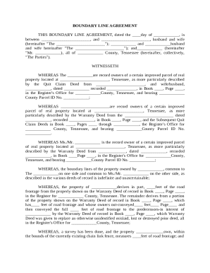 Boundary Line Agreement Doc Template | pdfFiller