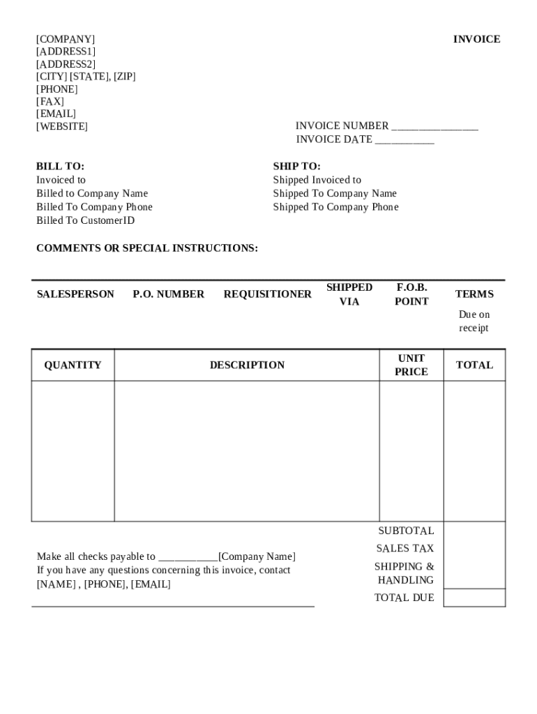 Sales Invoice 3 Doc Template | pdfFiller