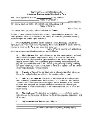 Cash Farm Lease Agreement Doc Template | pdfFiller