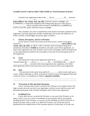 Ground Lease Agreement Doc Template | pdfFiller