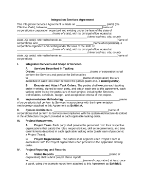 Integration Services Agreement Doc Template | pdfFiller