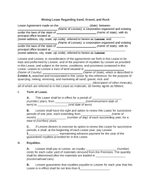 Mining Lease Agreement Doc Template | pdfFiller