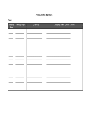 Parent/guardian Report Log Doc Template | pdfFiller