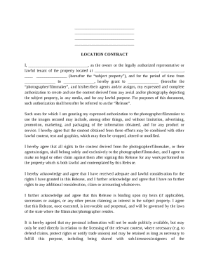 Location Contract Doc Template | pdfFiller