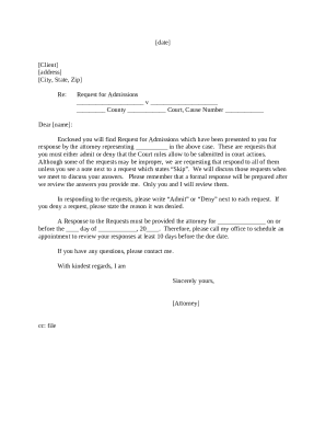 Request for Admissions Doc Template | pdfFiller