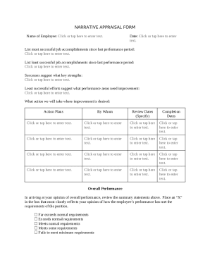 Narrative Appraisal Doc Template | pdfFiller