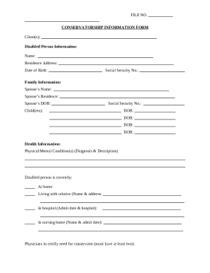 Conservatorship Ination Doc Template | pdfFiller