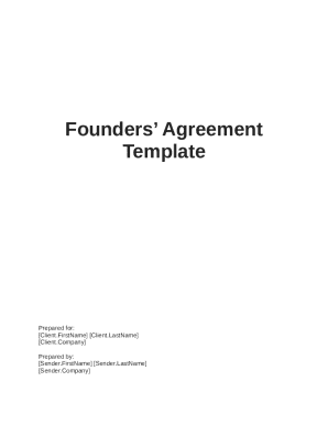 Founders Agreement Doc Template | pdfFiller