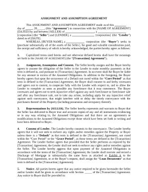 Assignment and Assumption Agreement Doc Template | pdfFiller