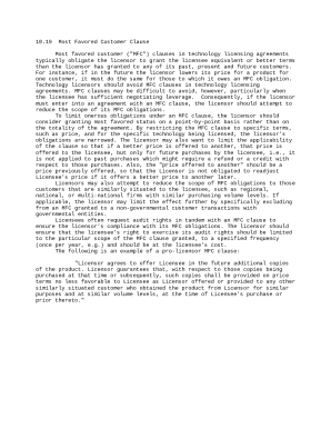 19Most Favored Customer Clause Doc Template | pdfFiller