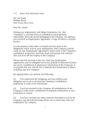 Exit Interview Doc Template | pdfFiller