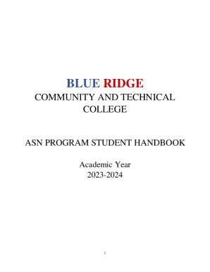 Fillable Online Asn Program Student Handbook Academic Year 2023-2024 ...