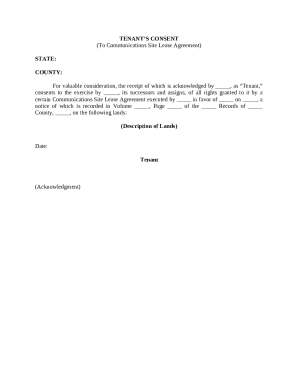 Tenant's Consent Doc Template | pdfFiller