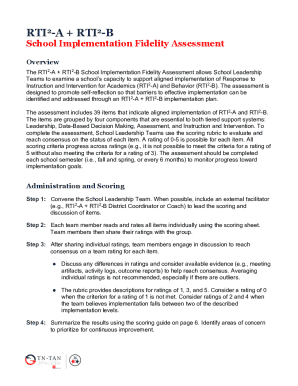 Fillable Online Rti2-a + Rti2-b School Implementation Fidelity Assessment Fax Email Print ...