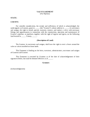 Valve Easement Doc Template | pdfFiller
