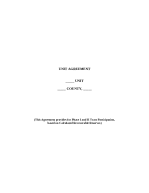 Unit Agreement Doc Template | pdfFiller