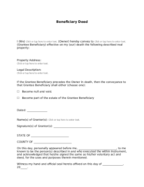 Beneficiary Deed Doc Template | pdfFiller