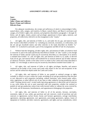 Assignment and Bill of Sale Doc Template | pdfFiller