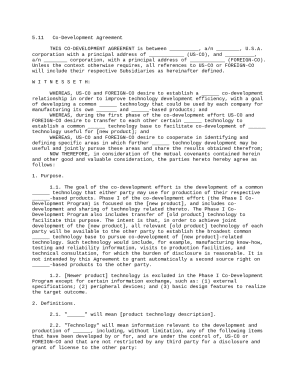 Co-development Agreement Doc Template | pdfFiller
