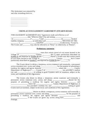 CROSS-ACCESS EASEMENT AGREEMENT (STEARNS ROAD) Doc Template | pdfFiller