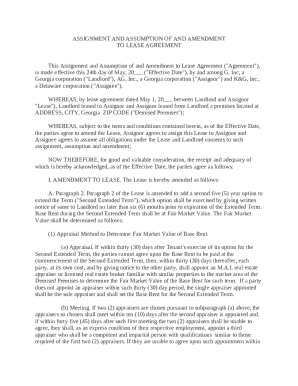 Assignment and Assumption of and Amendment to Lease Agreement Doc ...