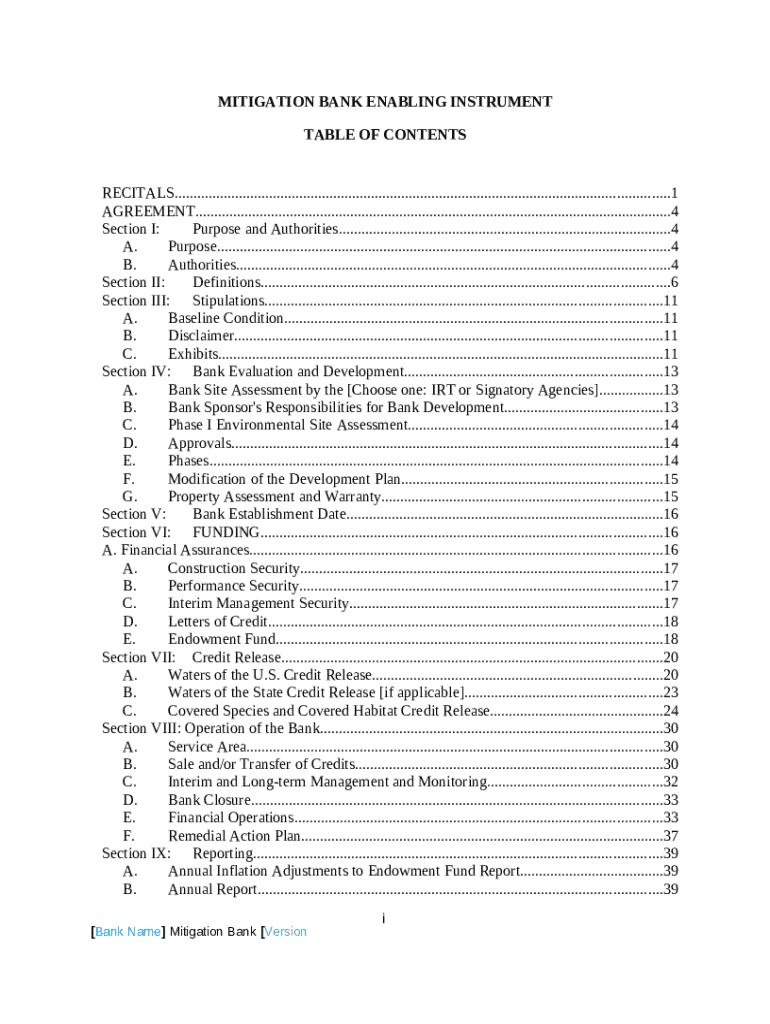 Bank Enabling Instrument Doc Template | pdfFiller