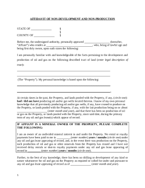 Affidavit of Non-development and Non-production Doc Template | pdfFiller