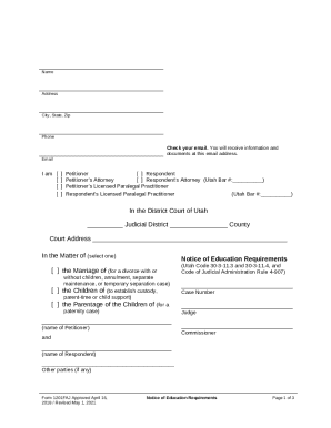 (Utah Code 30-3-11 Doc Template | pdfFiller
