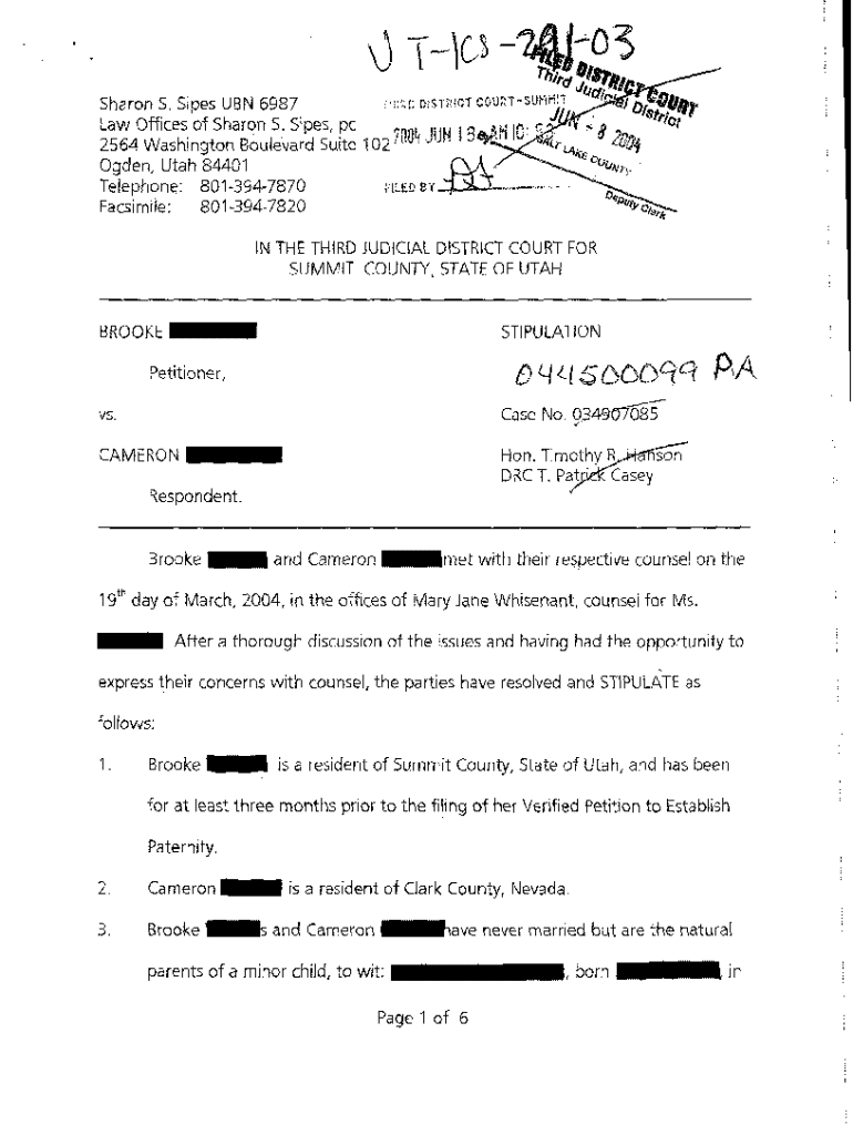 Fillable Online A05 Stipulation Fax Email Print - pdfFiller