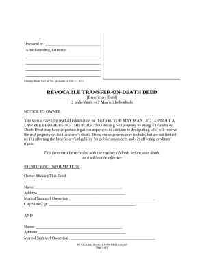 Revocable Transfer-on-death Deed Doc Template | pdfFiller
